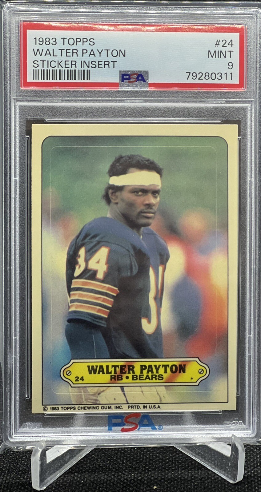 1983 TOPPS WALTER PAYTON STICKER INSERT #24 PSA 9 MINT HOF | eBay