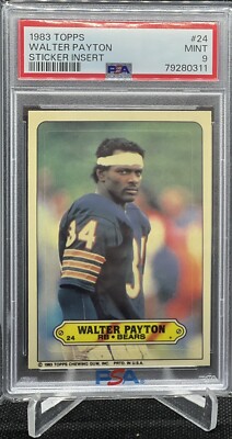 1983 TOPPS WALTER PAYTON STICKER INSERT #24 PSA 9 MINT HOF | eBay