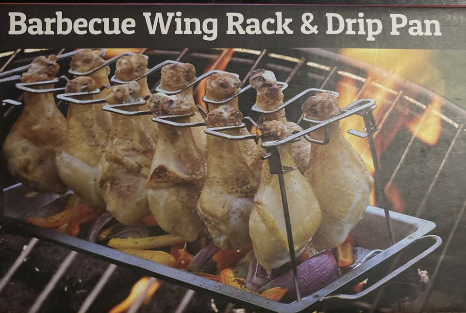 Cave Tools BBQ Chicken Wing Rack & Drip Pan For Grilling/Smoker/Oven ...
