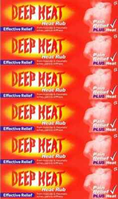 6 X DEEP HEAT CREAM RUB 100G. FAST RELEIF FOR MUSCULAR ACHES AND PAINS ...
