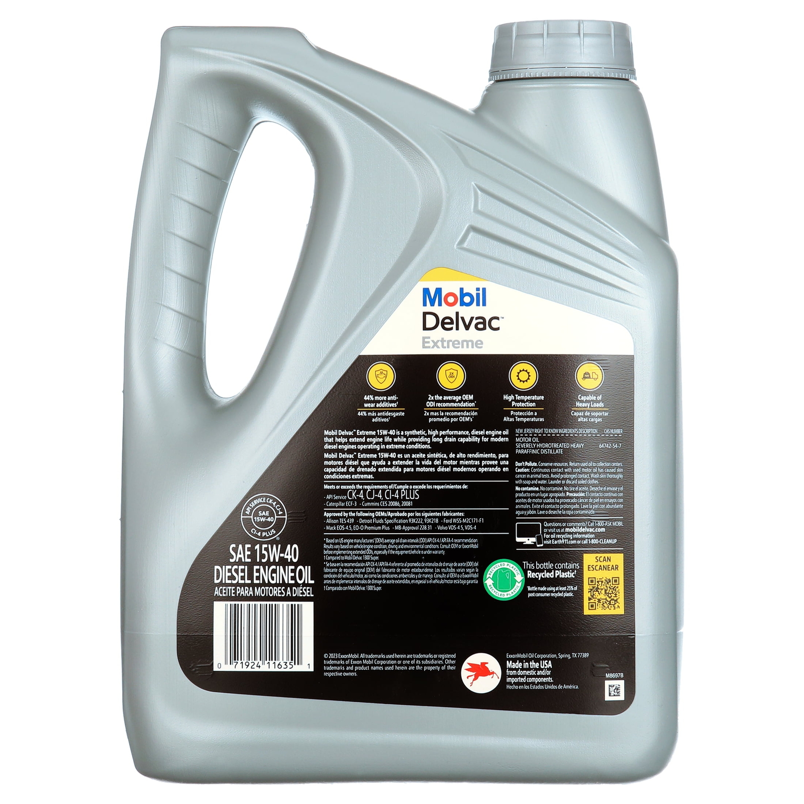 Mobil Delvac Extreme Heavy Duty Full Synthetic Diesel Engine Oil 15W-40 ...