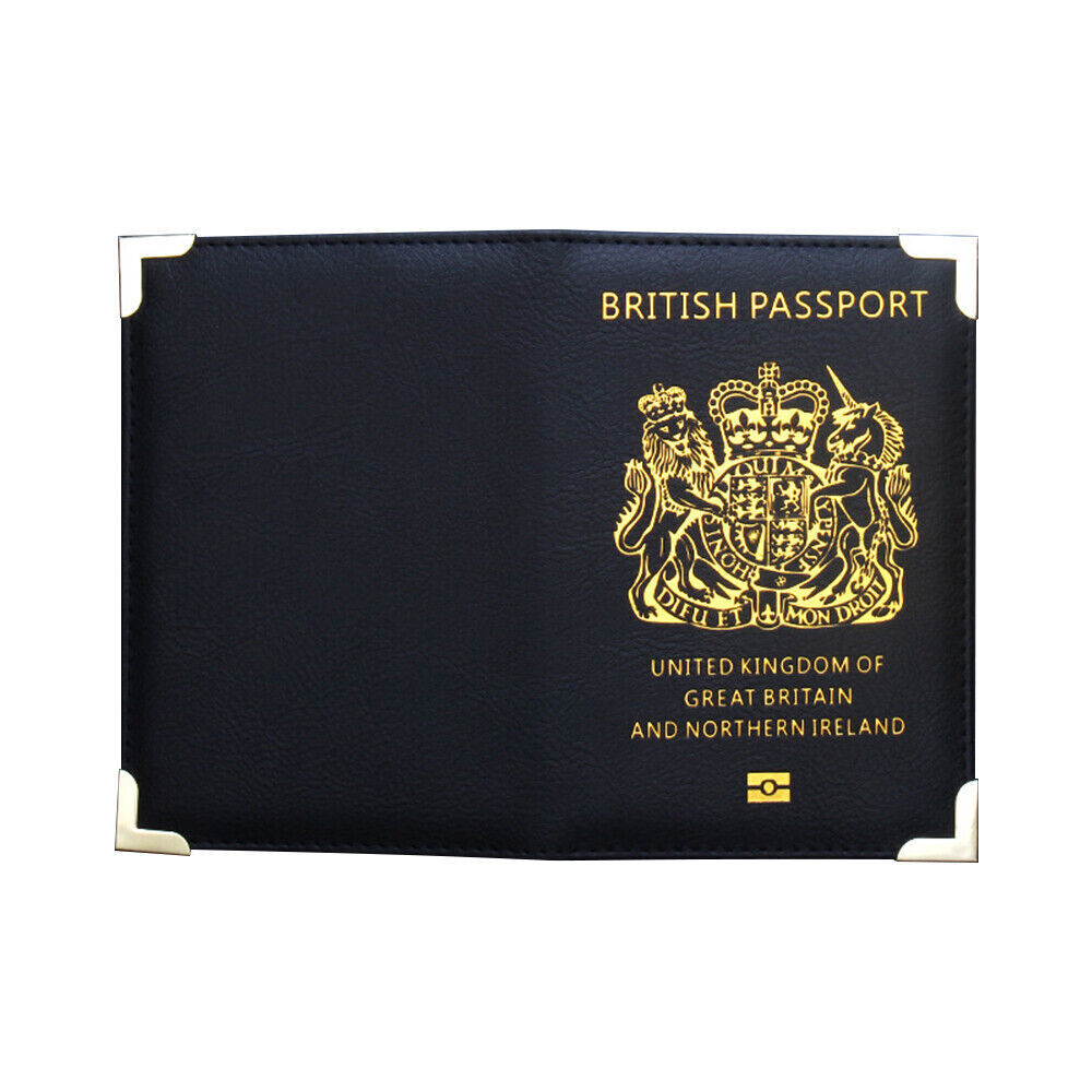 NEW British Passport Cover Holder Protector Wallet Brexit Travel Id ...