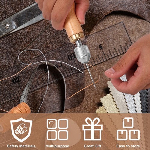 12Pcs Sewing Awl Kit Multipurpose Leather Stitching Awl Portable Hand ...
