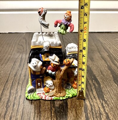 Vintage Porcelain Haunted House Spooky Halloween Decor | eBay