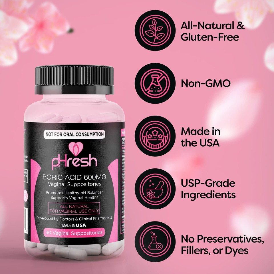 ACE NUTRITION pHresh Boric Acid Suppositories for Women Suppositories ...