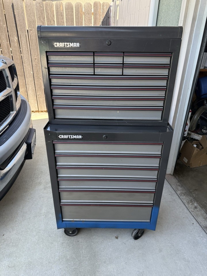 Vintage Combo Sears Craftsman Top 10-Drawer Chest Toolbox /6 Drawer Bottom Box | eBay