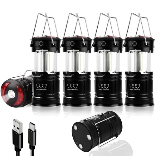 Portable LED Flashlight Rechargeable Camping Tent Light Lantern with ...