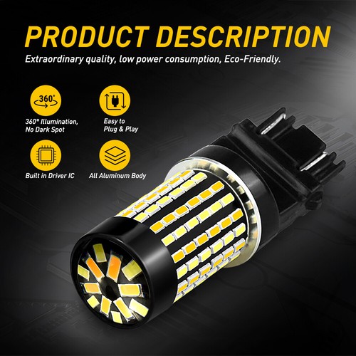 2X White and Amber Dual Color Switchback 3157 3056 3156 4057 4157 LED ...