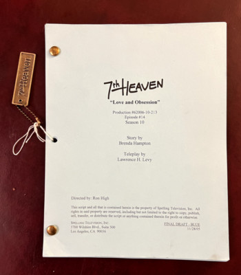 7TH HEAVEN 2005 TV Script, "Love and Obsession" Plus Brass Keychain 💗 ...