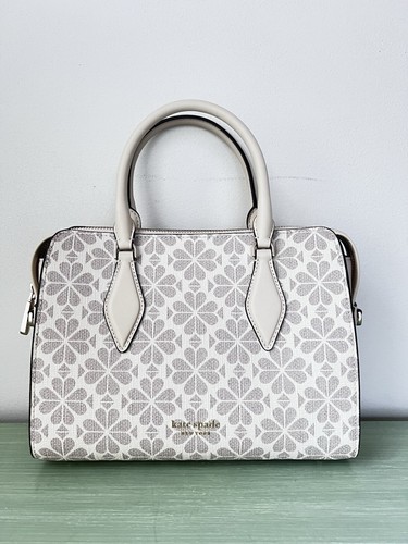Kate Spade Spade Flower Monogram Medium Satchel Parchment Multi ivory ...