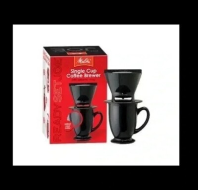Melitta Pour-over Coffee Brewer Mug Cup Ready Set Joe Black | eBay