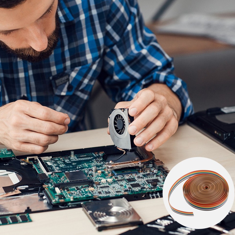 5M 10 Pin Cable Flat Ribbon IDC Wire Rainbow Color Flat Ribbon IDC Wire ...