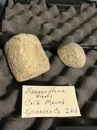 2 Bannerstone Preforms Found At Crib Mound In Spencer Co, Indiana | eBay