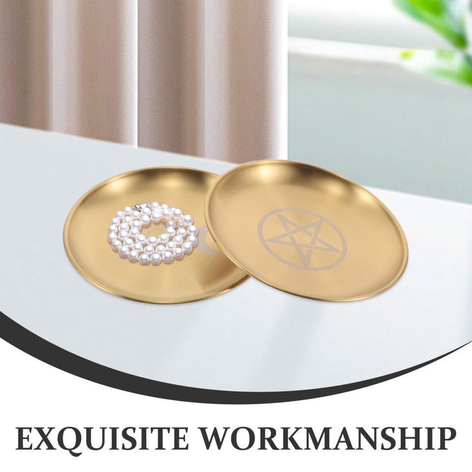2 Pcs Candle Holder Jewelry Organizer Pagan Altar Tray Moon Phase ...