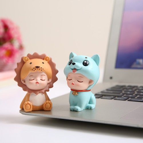 Jungle Theme Cake Decoration Party Ornaments Cute Animal Figurine Resin ...