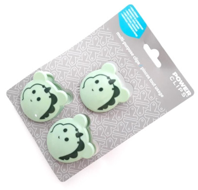 SET OF 3 POWER CLIPS® MULTI-PURPOSE CLIPS DINO TOYS CRAFTS PAPER CHIPS ...