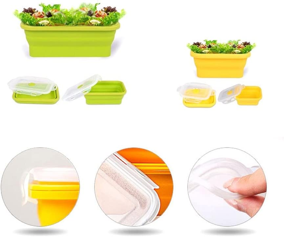 Collapsible Food Storage Containers with Lids, 4 Pack Silicone ...