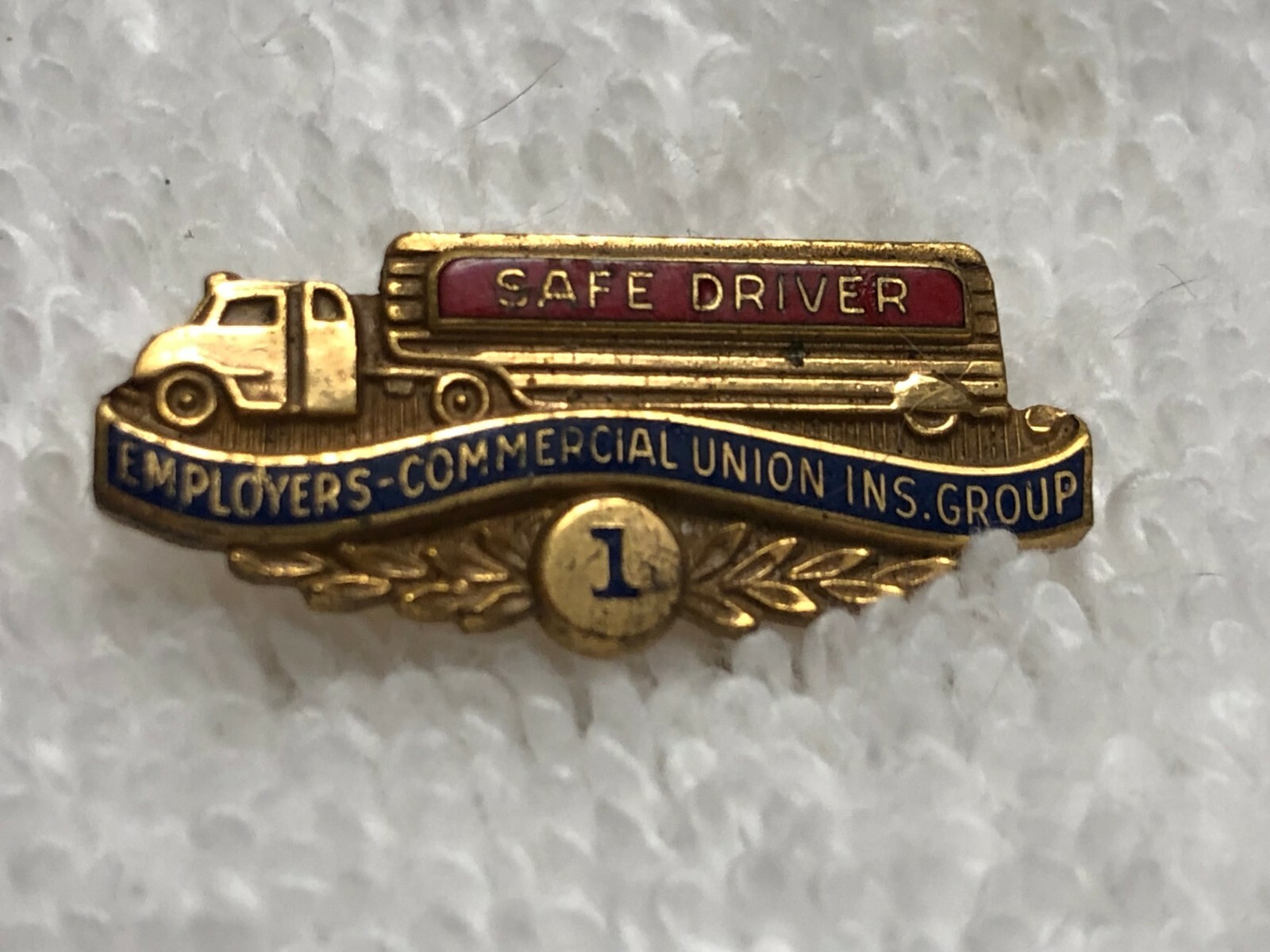 Commercial Union Insurance Pinback Safe Driver 1 Year Award | eBay
