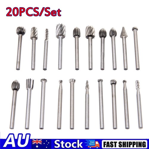 20PCS HSS Router Bits Trimmer Shank For Dremel Rotary Tool Metal Wood ...