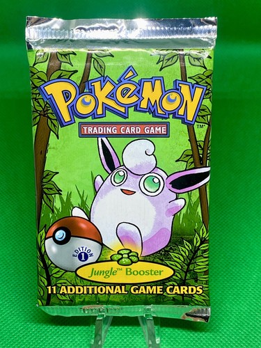 Pokemon 1st Edition Jungle Booster Pack - Wigglytuff Art Factory Sealed ...