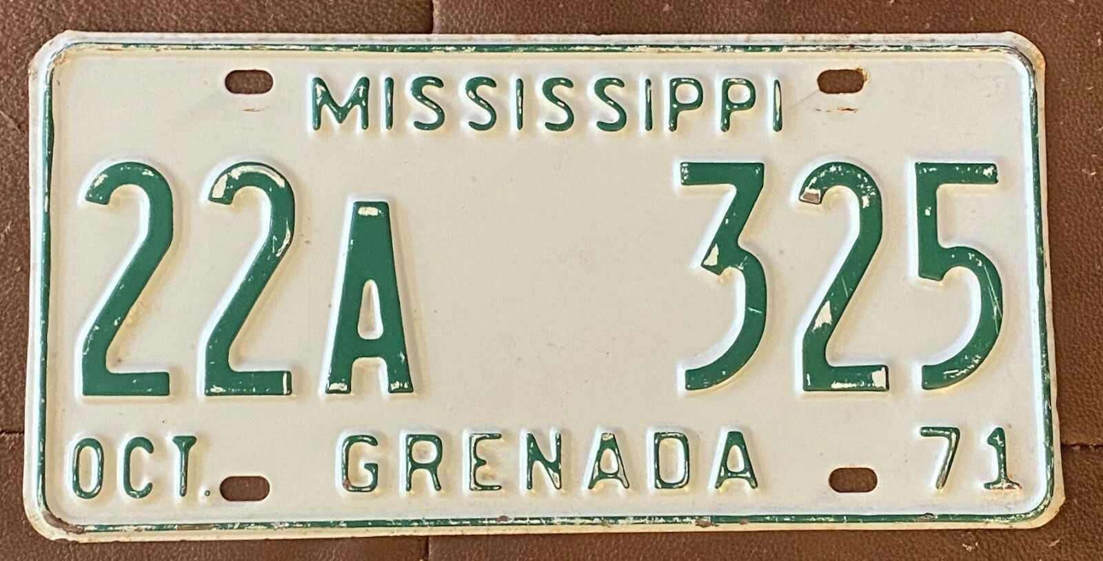 Mississippi 1971 GRENADA COUNTY License Plate # 22A 325 | eBay