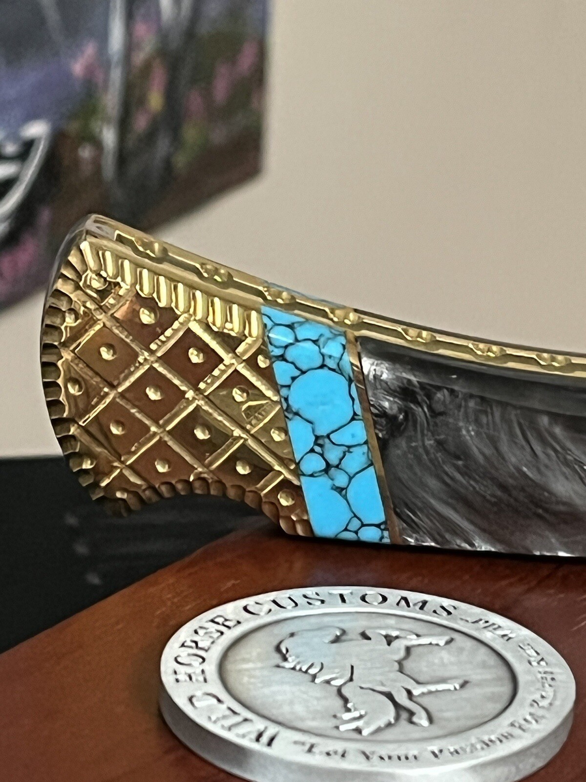 BUCK 110 Hunter Turquoise Onyx Coral Black Pearl Wild Horse J Kidd #1/1 ...