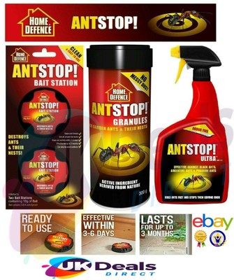 Home Defence Ant Stop Bait Station, Ant Spray or Ant Granules Sold ...