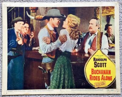 Randolph Scott BUCHANAN RIDES ALONE 1958 #3 11x14 Org Lobby Card 3734 ...