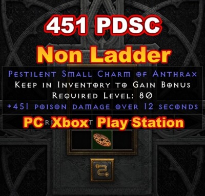 451 PDSC Poison Damage Small Charm ⚡ Non Ladder Diablo 2 Resurrected ...