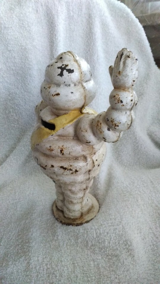 Vintage Cast Iron Michelin Tire Man Detroit 9" Tall Statue | eBay