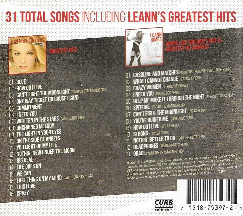 Greatest Hits Limited Editon [Box] by LeAnn Rimes (CD, 2014, 2 Discs ...