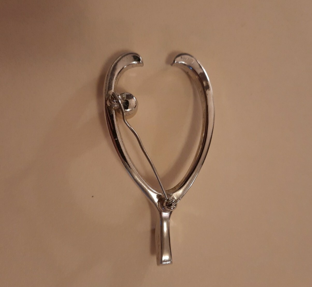 Trifari Silver Toned Wishbone Brooch Pin | eBay