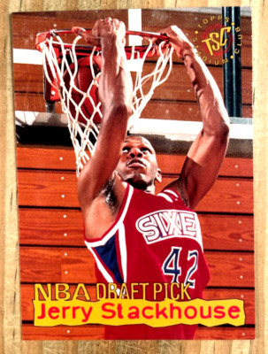 1995-96 TOPPS STADIUM JERRY STACKHOUSE ROOKIE CARD NORTH CAROLINA ...