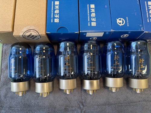 6 Shuguang/PSVANE GF Select KT88-Z Vacuum Tubes Blue Glass NOS ...