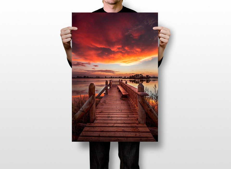 Beautiful Sunset Landscape Nature Print Wall Art Home Decor - POSTER ...