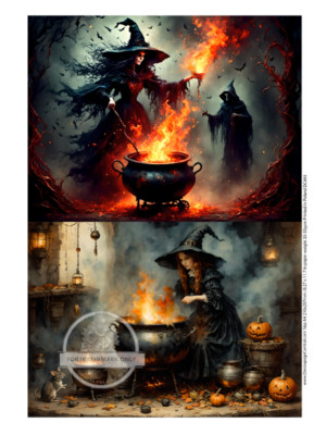 Halloween Witch | A4 8.3" x 11.7" Rice Paper | Paper for Decoupage | AB ...