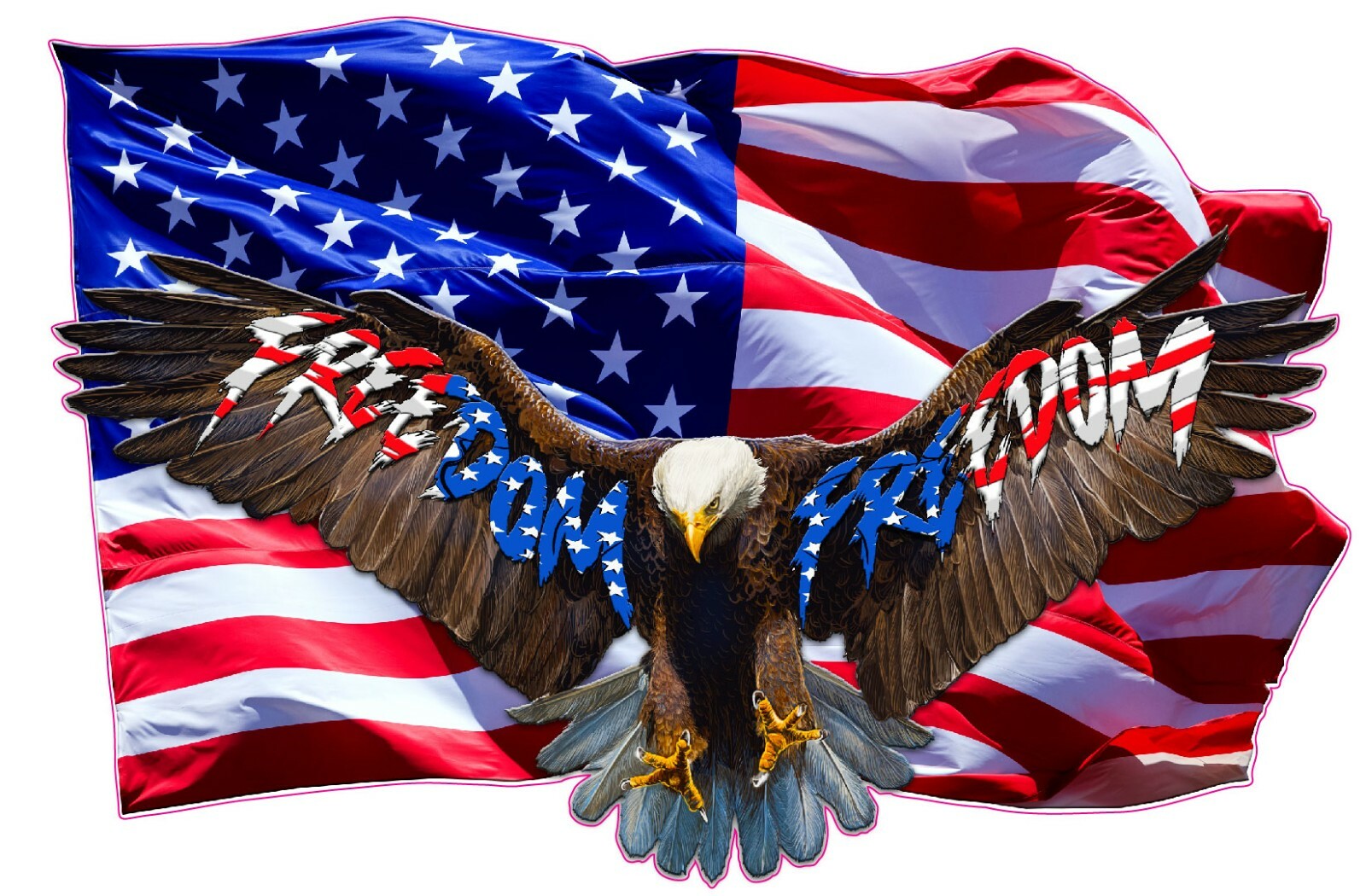 Soaring Bald Eagle American Flag Freedom Decal Large 36" X 24" | eBay