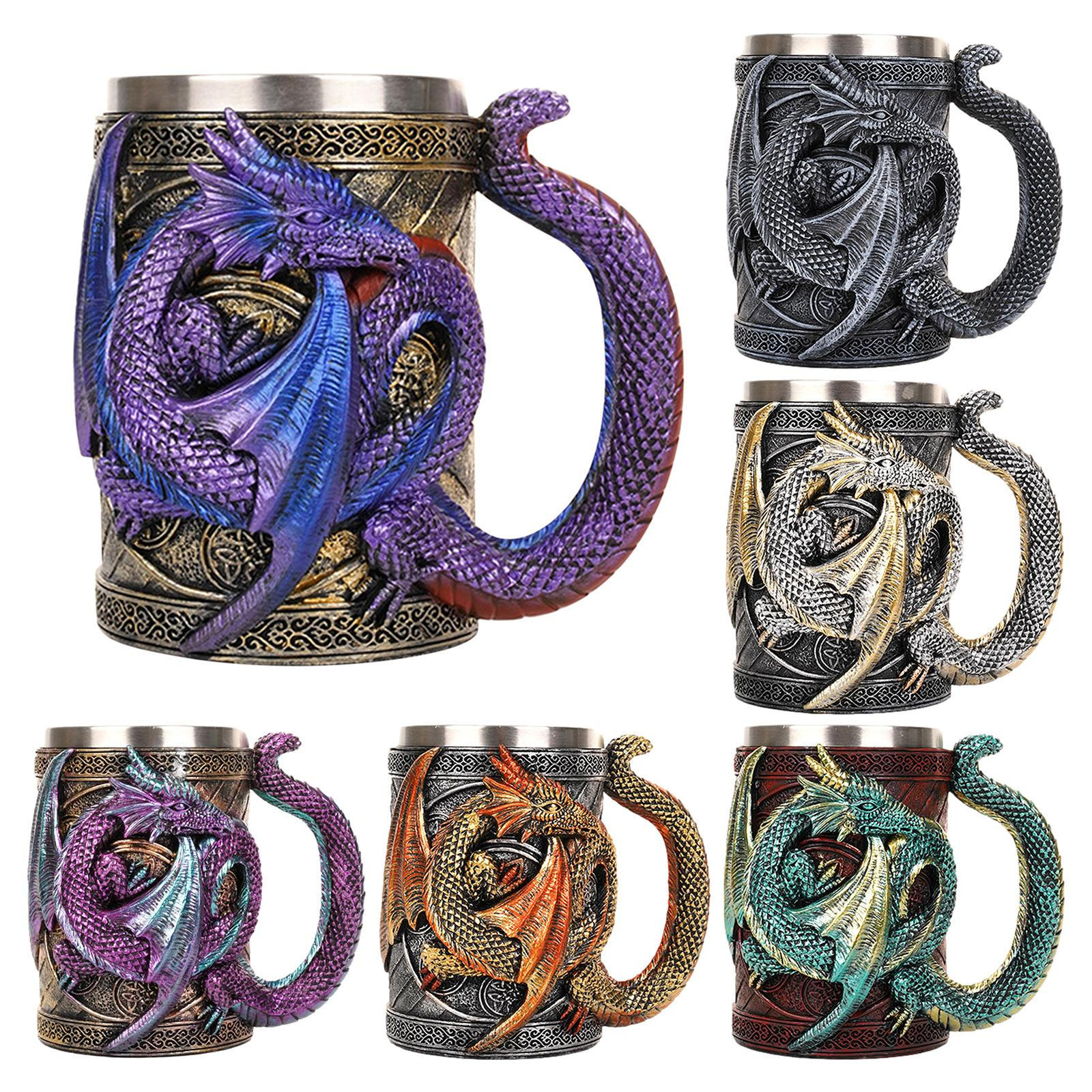 Medieval 3D Dragon Beer Mug Game Tankard Coffee Cup Wine Glass Mugs ...