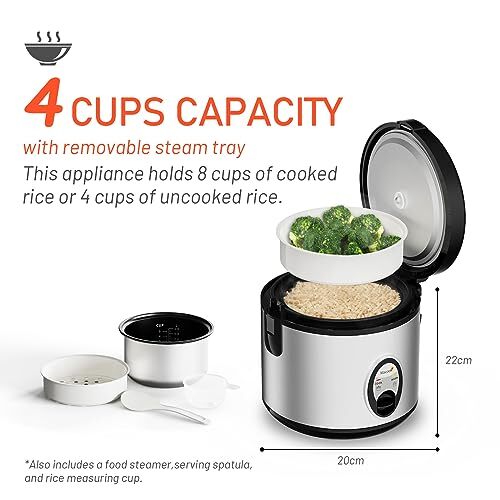 Rice Cooker with Rice Steamer 5 Cups 1Litres Rice Cooker Small | eBay UK