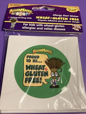 AllerMates Allergy Alert Stickers Gluten Free 24ct New Teacher Daycare ...