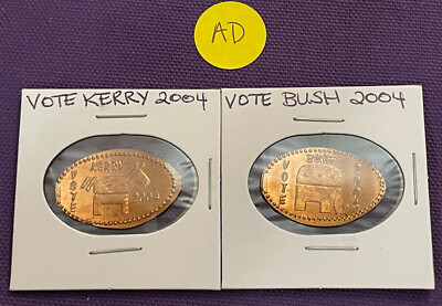 Kerry vs Bush 2004 - COPPER Pre-1982 Smashed Penny | eBay