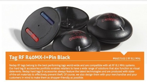 500 NEDAP RF 8.2 MHz Round Ink Tag & Backing Compatible w/ Checkpoint ...