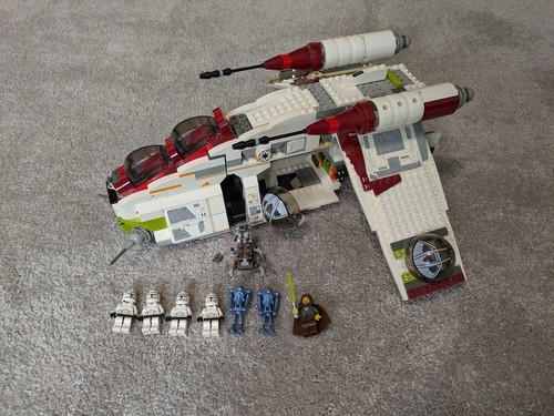 LEGO STAR WARS Republic Gunship 7163 COMPLETE w/minifigs 673419010313 ...