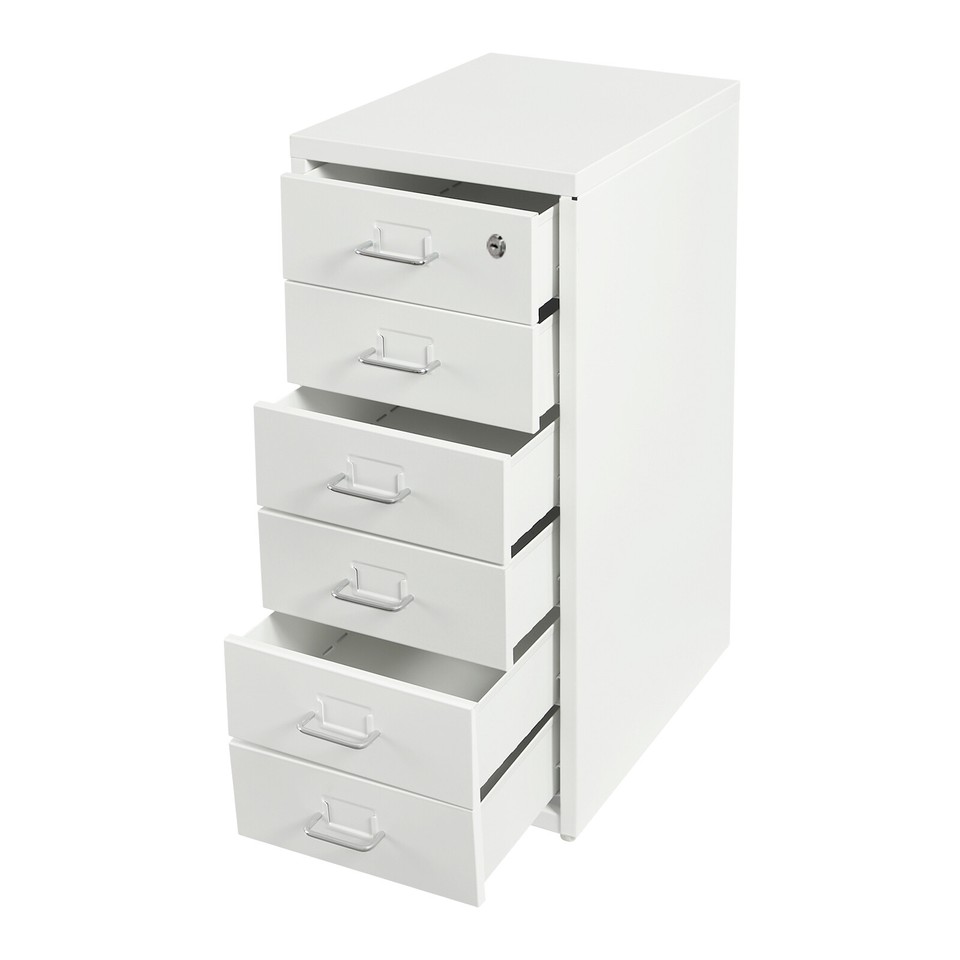 6 Drawer Filing Cabinet Metal Vertical File Cabinet Lockable Storage W ...