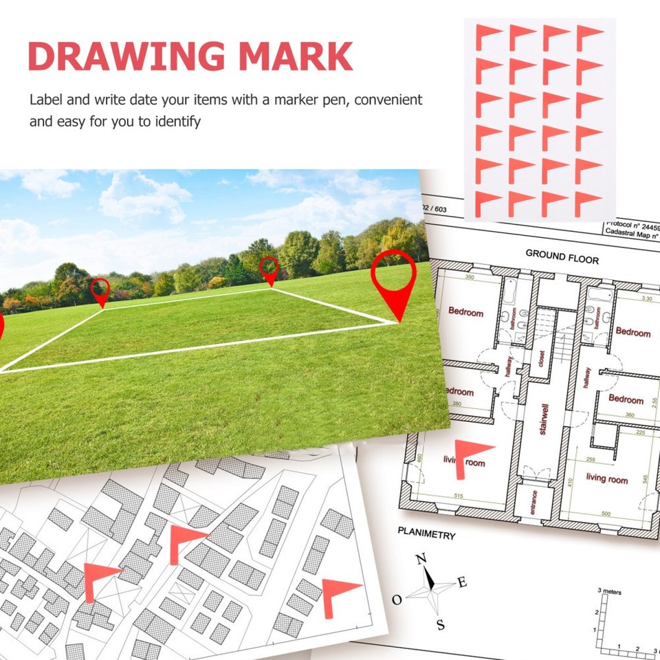 12 Sheets Sticker Labels to Write on Map Location Markers Color ...