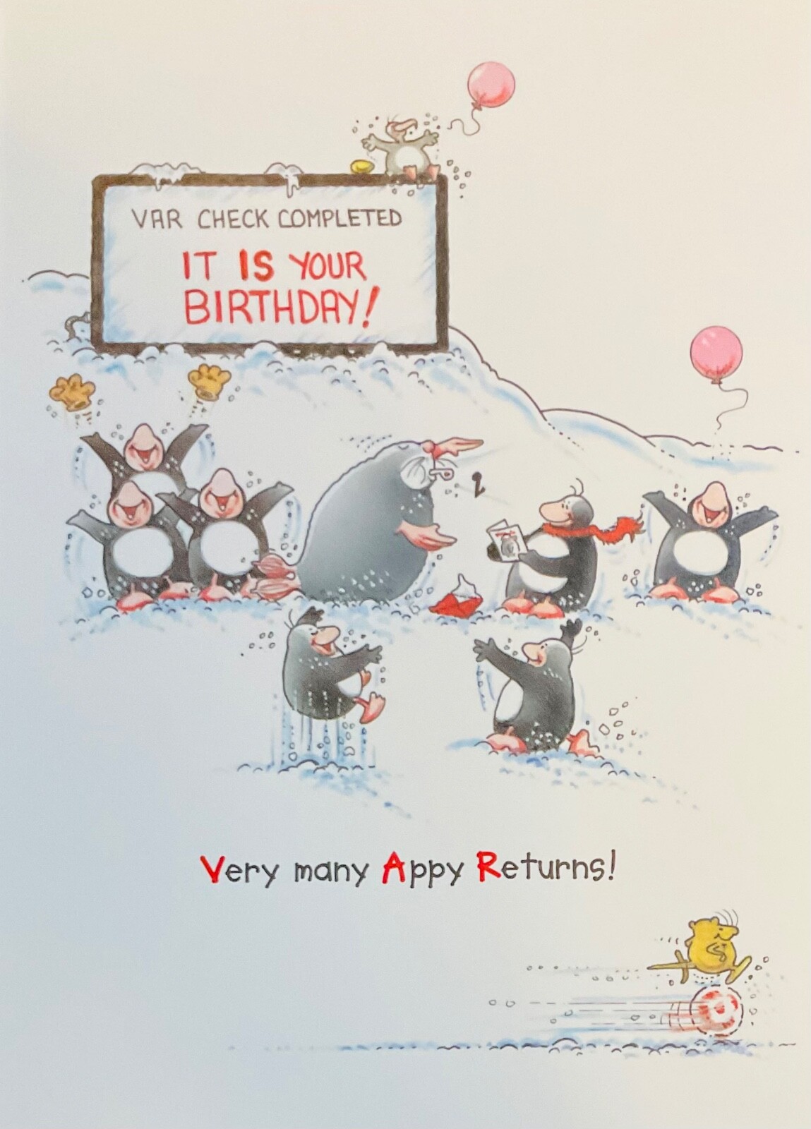 Funny Eric the Penguin Birthday Greeting Card ~ Eric Football ~ VAR ...
