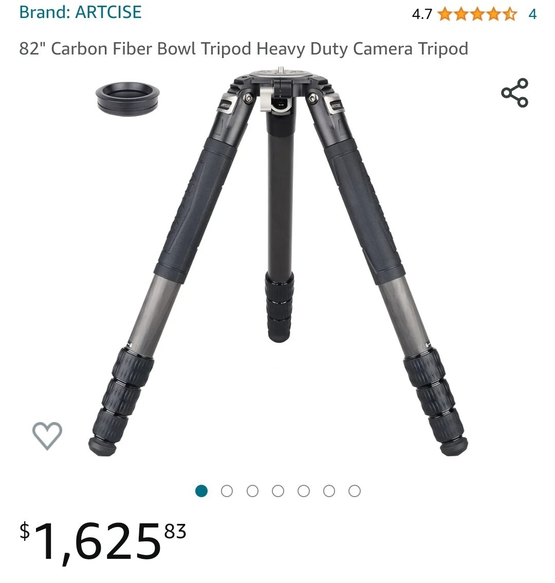 Artcise Carbon Fiber Tripod ARTCISE 82" Carbon Fiber Tripod - Heavy ...