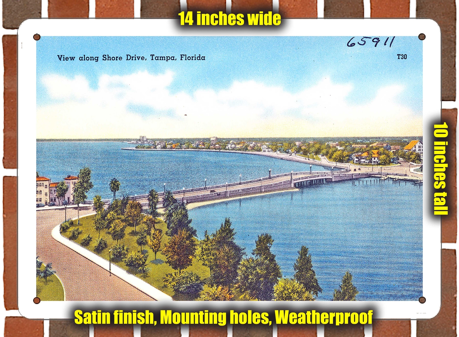 Metal Sign - Florida Postcard - Shore Drive, Tampa, Florida | eBay