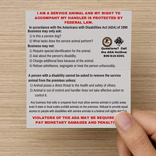 (5 Pack) Service Animal id Badge ADA Rights info Card, Service Dog ...