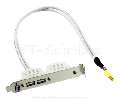 5 x Dual USB 2.0 Ports Full-Height Slot Mounting Bracket with 2.54mm ...